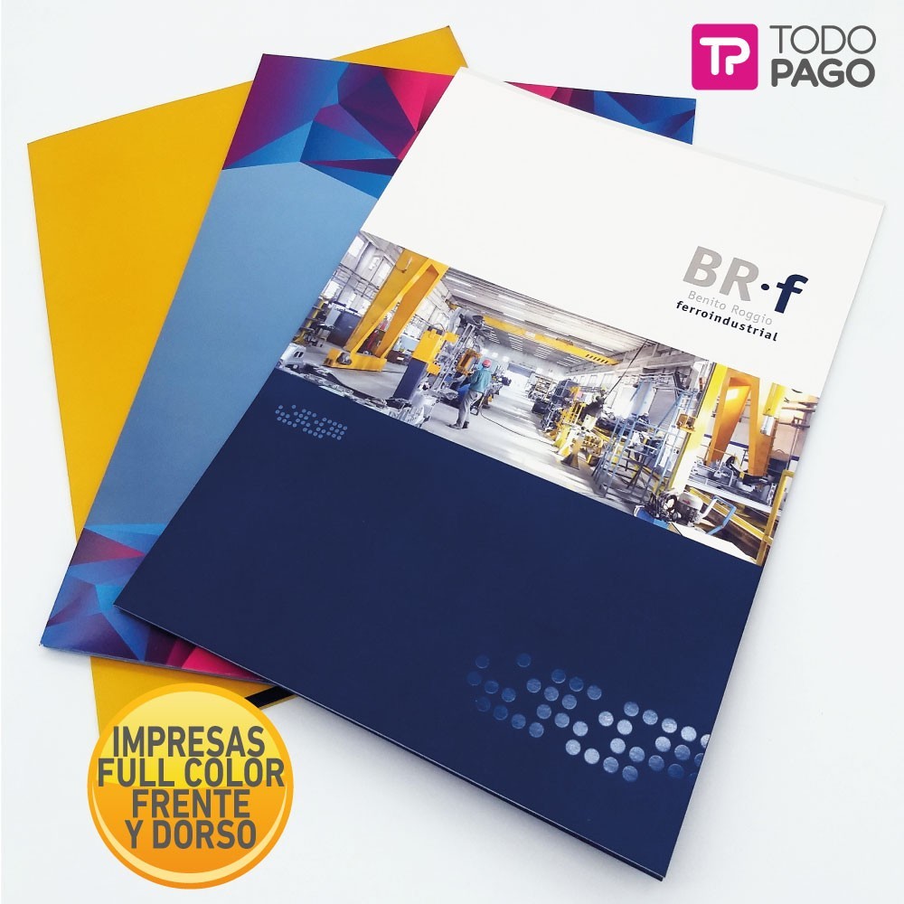 Carpetas A4 impresas frente e interior con solapa